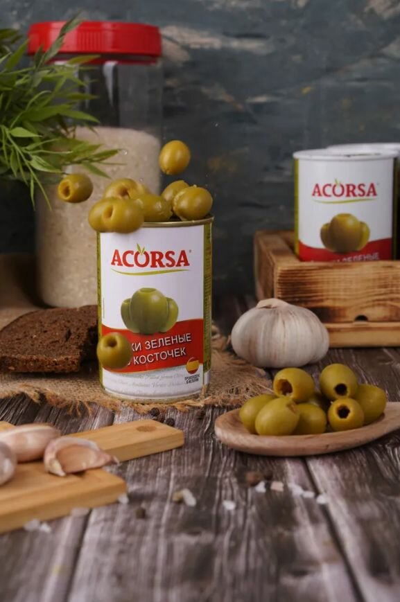 Оливки зеленые 425 гр. без косточек 2 шт. Acorsa/ Испания