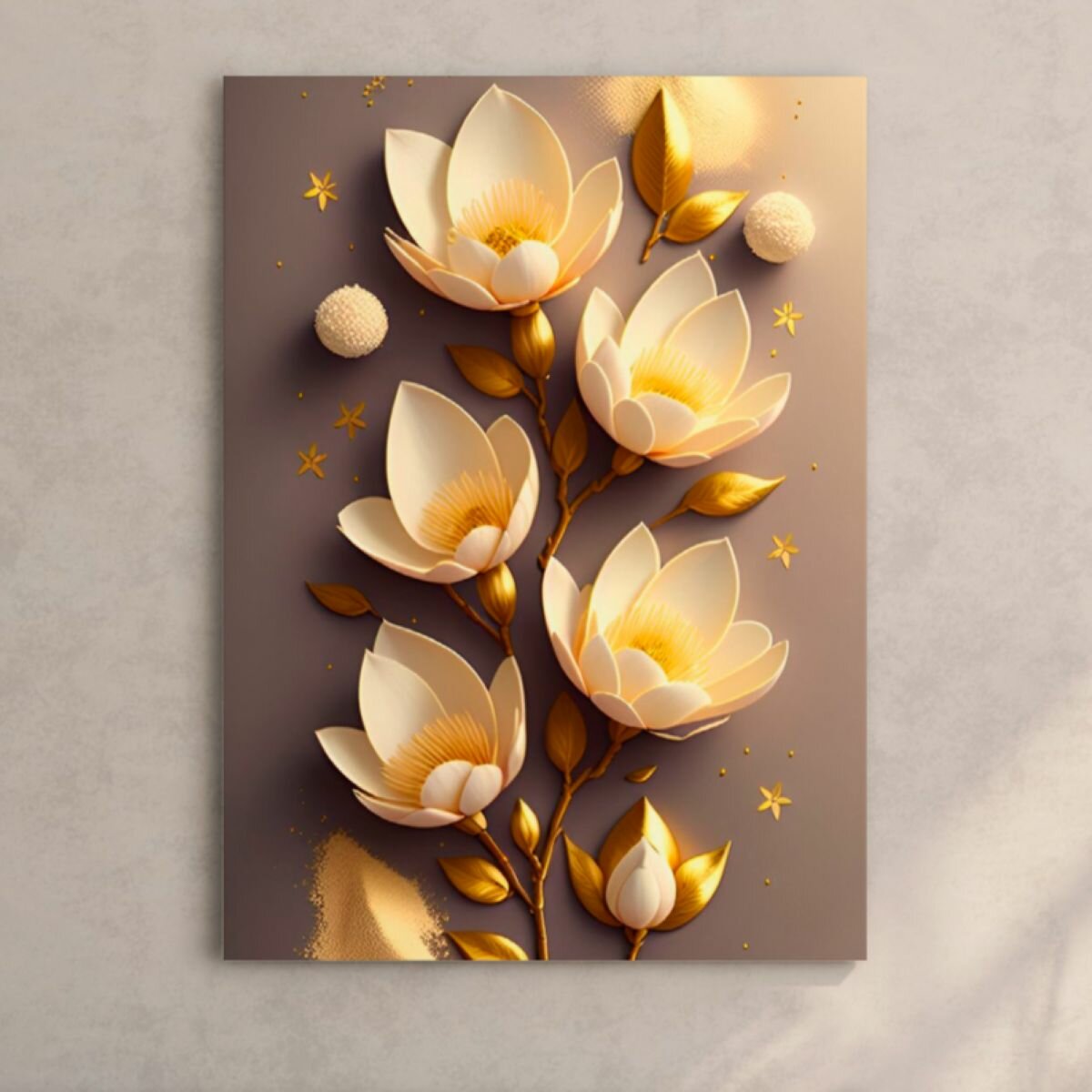 Картина на холсте 45 х 65 см. Лилии 3D