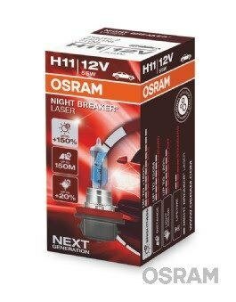Лампа 12V H11 55W PGJ19-2 Osram Night Breaker Laser - картон 1шт 64211NL