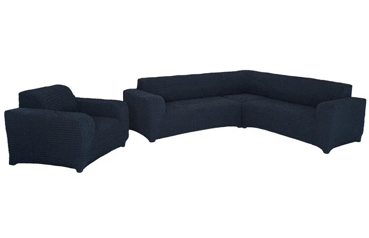 Чехол на угловой диван и 1кресло без оборки, Чехол на угловой диван и одно кресло без оборки