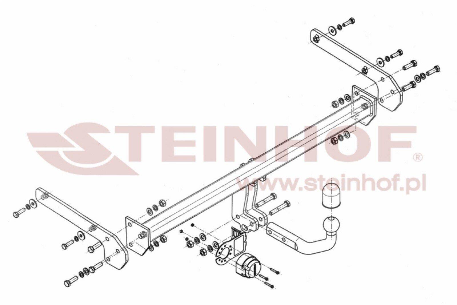 Фаркоп на Suzuki Vitara 2015- (требуется подрезка бампера), Suzuki SX4 S-Cross 2013-2022 (без подрезки бампера) (паспорт и сертификат в комплекте)(без электрики) Steinhof. S-389