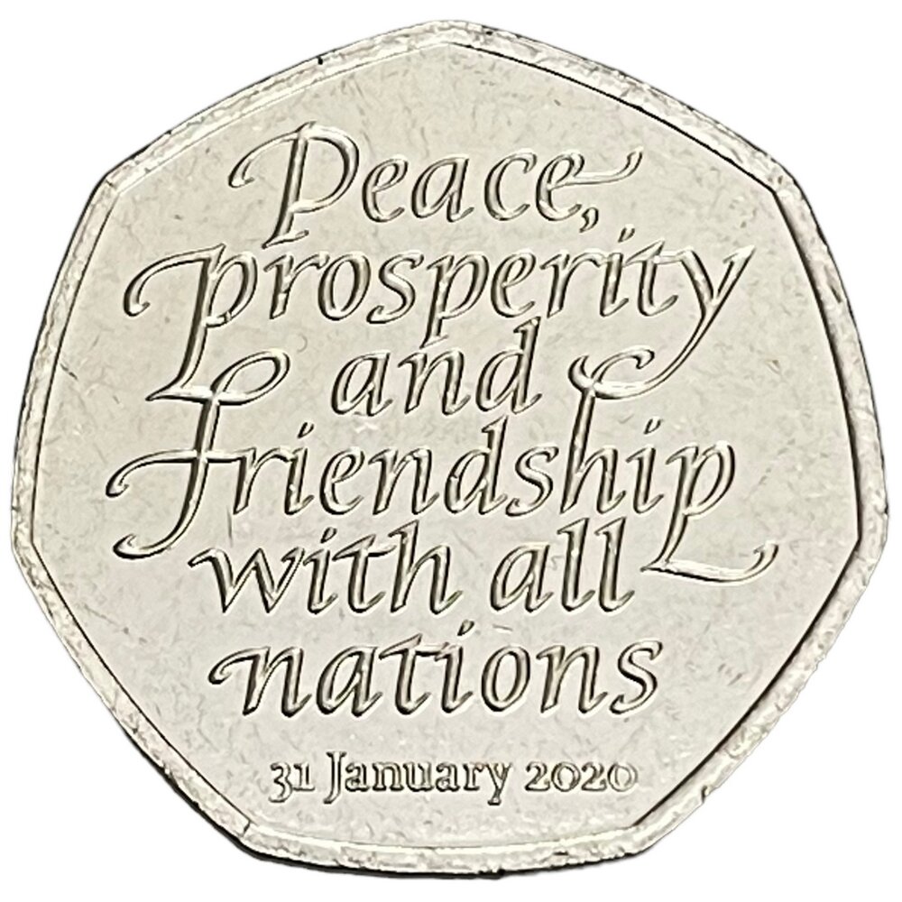 Великобритания 50 пенсов 2020 г. (Выход Великобритании из Европейского союза) (CN)