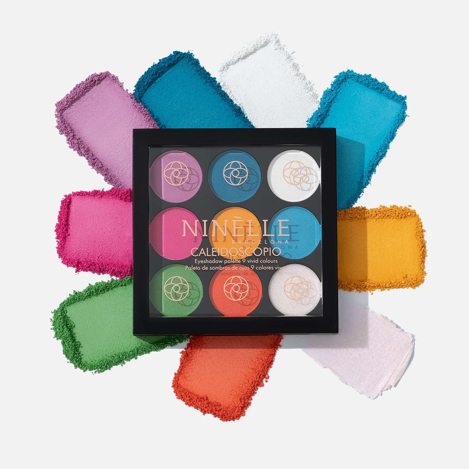NINELLE Палетка теней для век 9 ярких оттенков CALEIDOSCOPIO №525, мультицветный