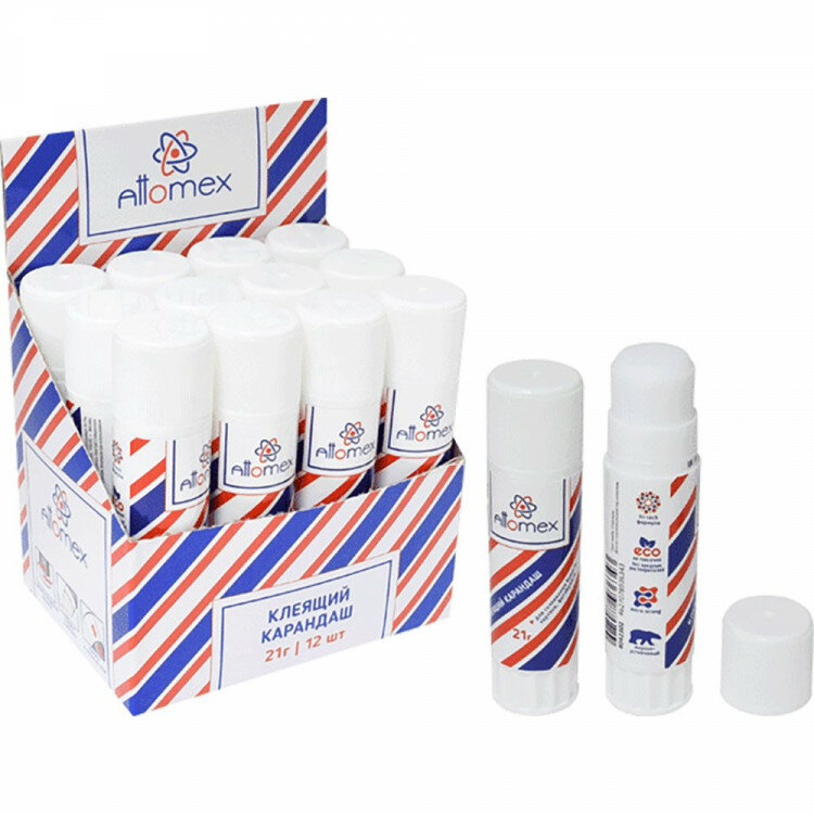 Клей-карандаш 21г Attomex арт.4042302. Количество в наборе 24 шт.
