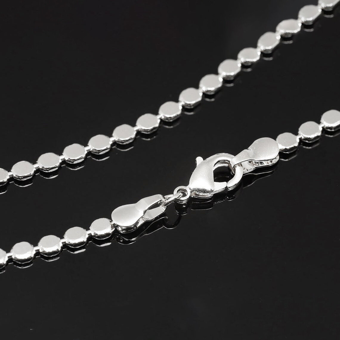 Цепочка отрезная (без замка), 3х2.6х1.1мм, Корея, с овальными элементами, базовый материал - латунь, родий, 43 см, 1 шт.