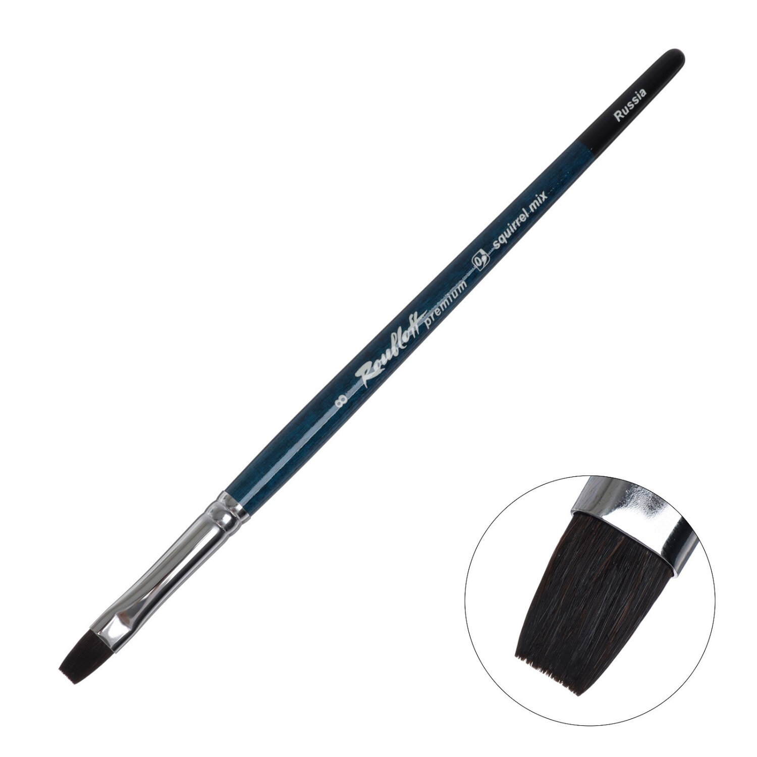 Кисть Roubloff premium белка микс плоская №8 серия Squirrel mix Flat