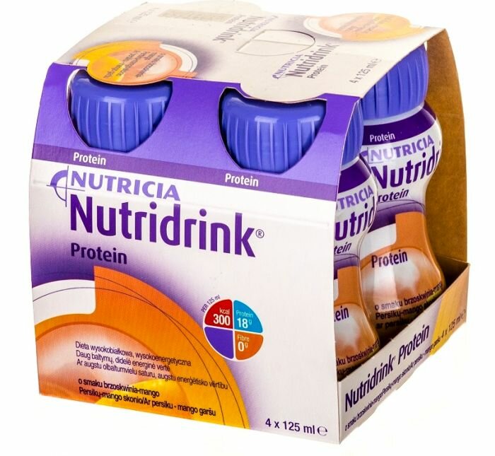 Нутридринк Компакт Протеин Nutricia Compact Protein с вкусом персик-манго/ 125 мл. х 4 шт.