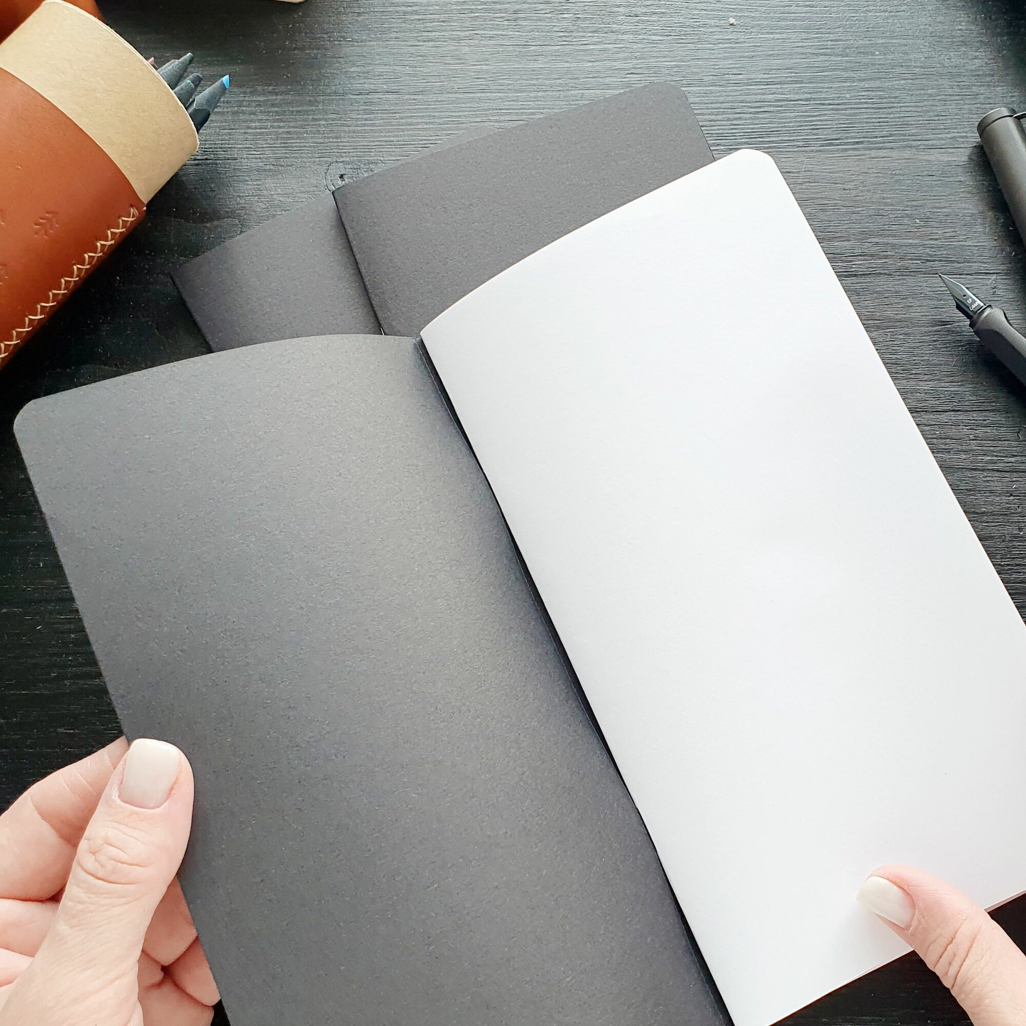 Сменные блокноты формата Midori Standart (11х21см) без разлиновки, запасные тетради 3 штуки по 30 листов