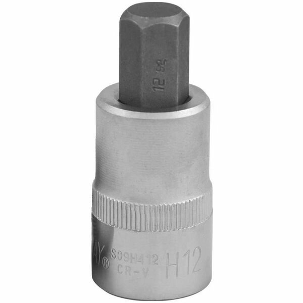 Головка торцевая 1/2" с шестигран вставкой HEX 12мм L-55мм S09H412