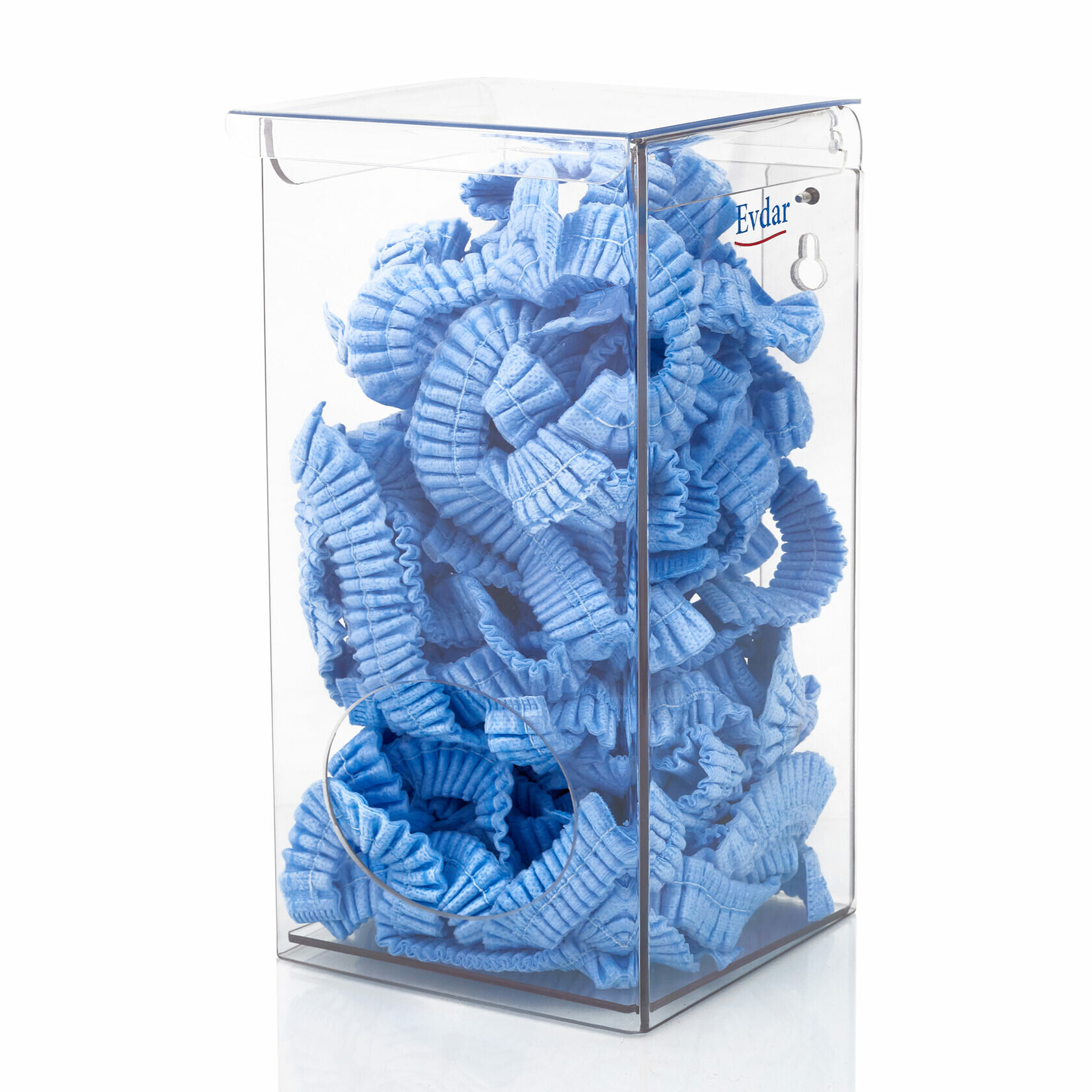 Диспенсер Evdar D1020 для одноразовых СИЗ (шапочек, бахил или нарукавников), прозрачный поликарбонат, 1 секция, высота 30см