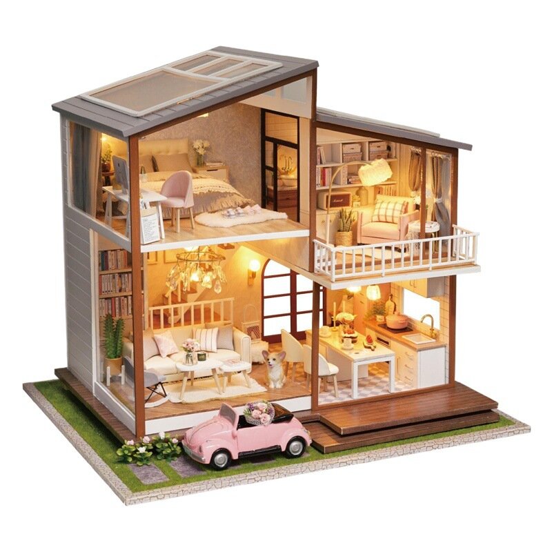 Домик "Diy cottage slow time", ручная сборка, деревянный, в японском стиле, лофт-коттедж, креативный подарок