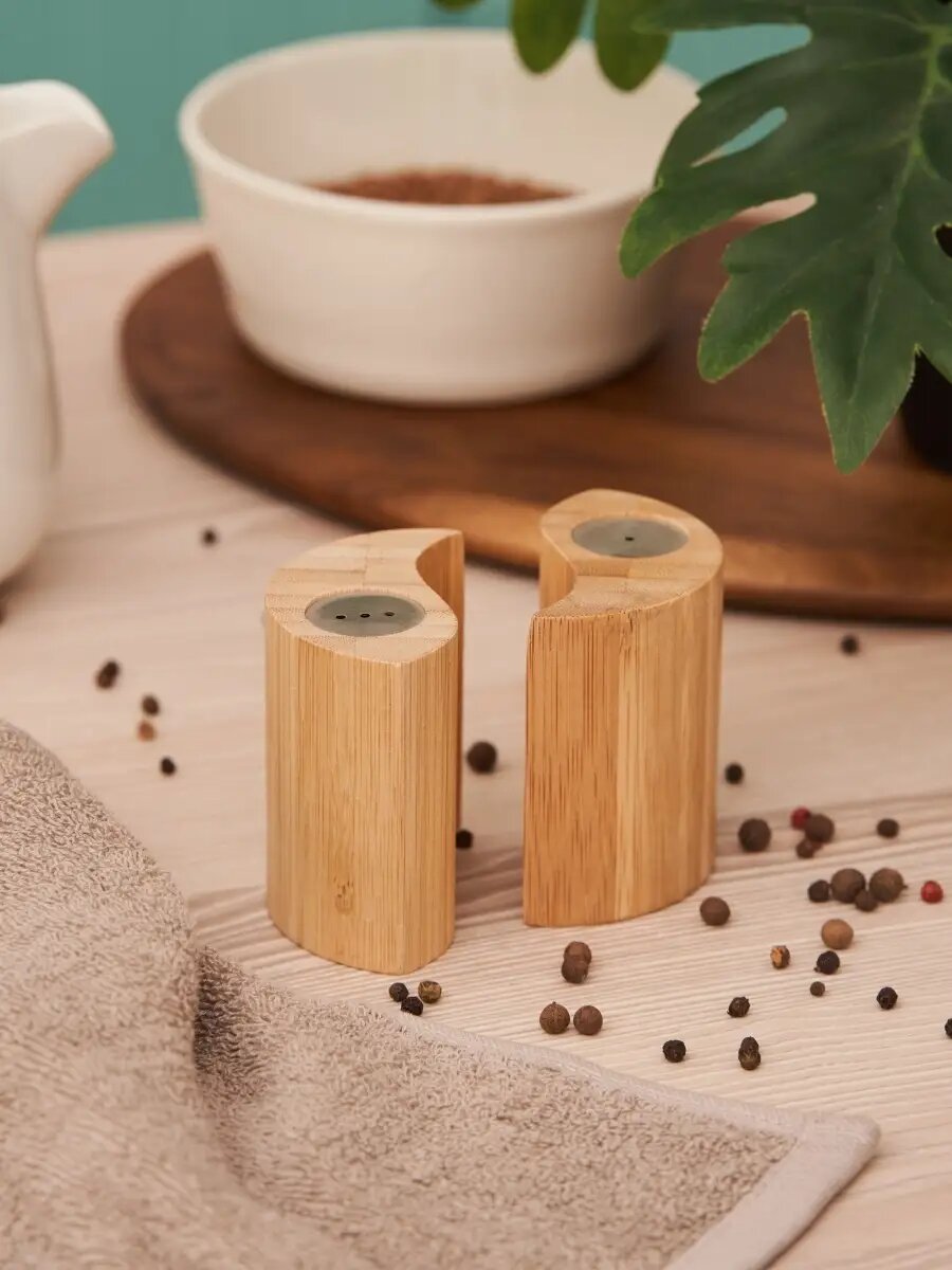 Набор для специй дерево "Солонка+Перечница" бамбук