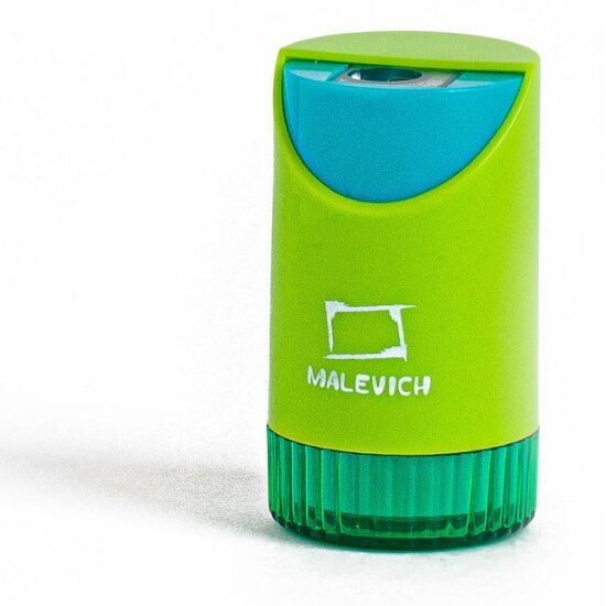 Точилка Малевичъ с контейнером , зеленая