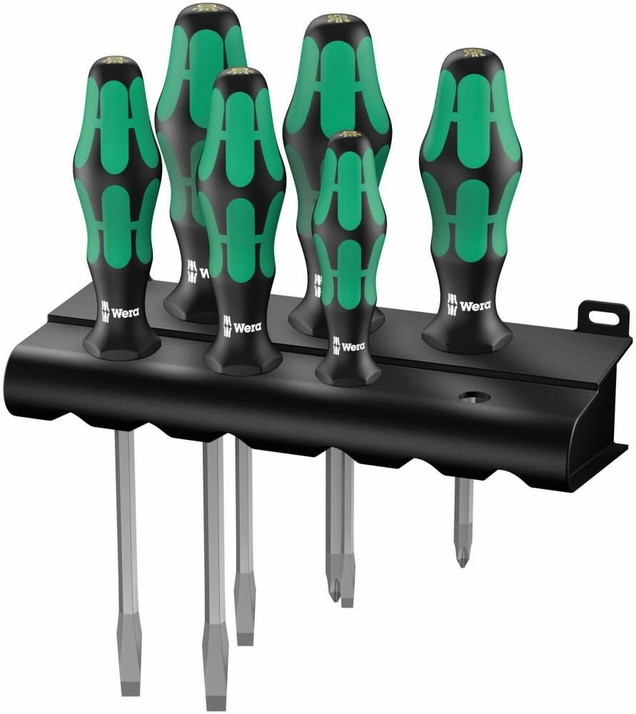 Набор отвёрток WERA 334 SK/6 Rack Kraftform Plus Lasertip + подставка, 6 пр, WE-007680
