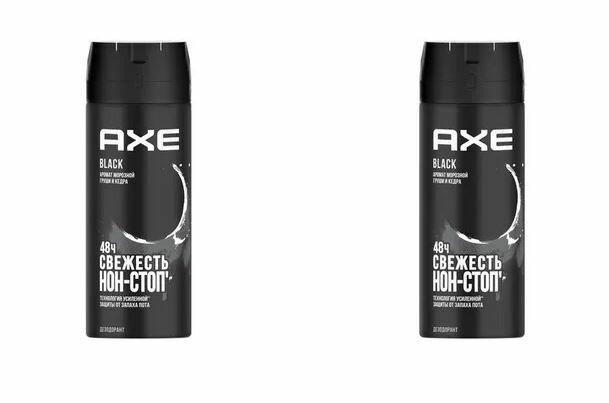 Axe Дезодорант-спрей мужской, Black, 200 мл - 2 шт