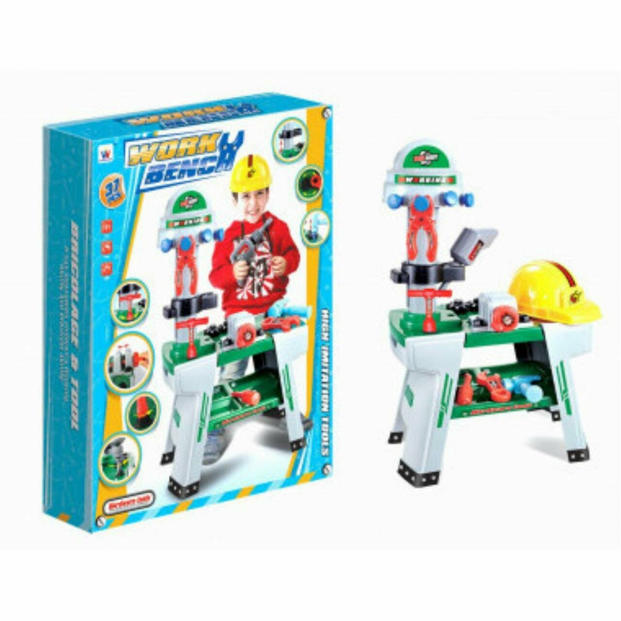 Игровой набор Строитель с каской свет+звук вкоробке