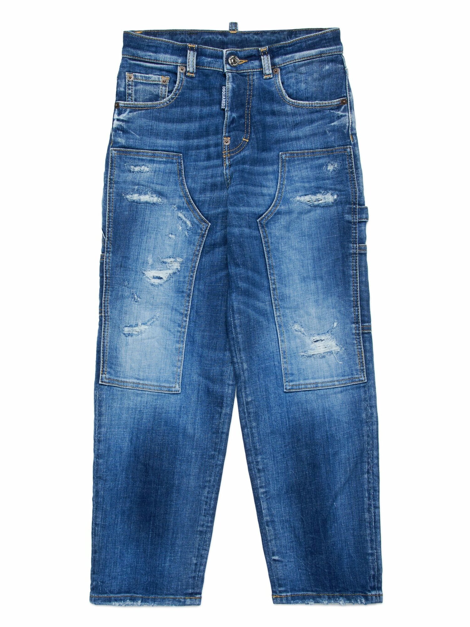 Джинсы Джинсы с эффектом потертости