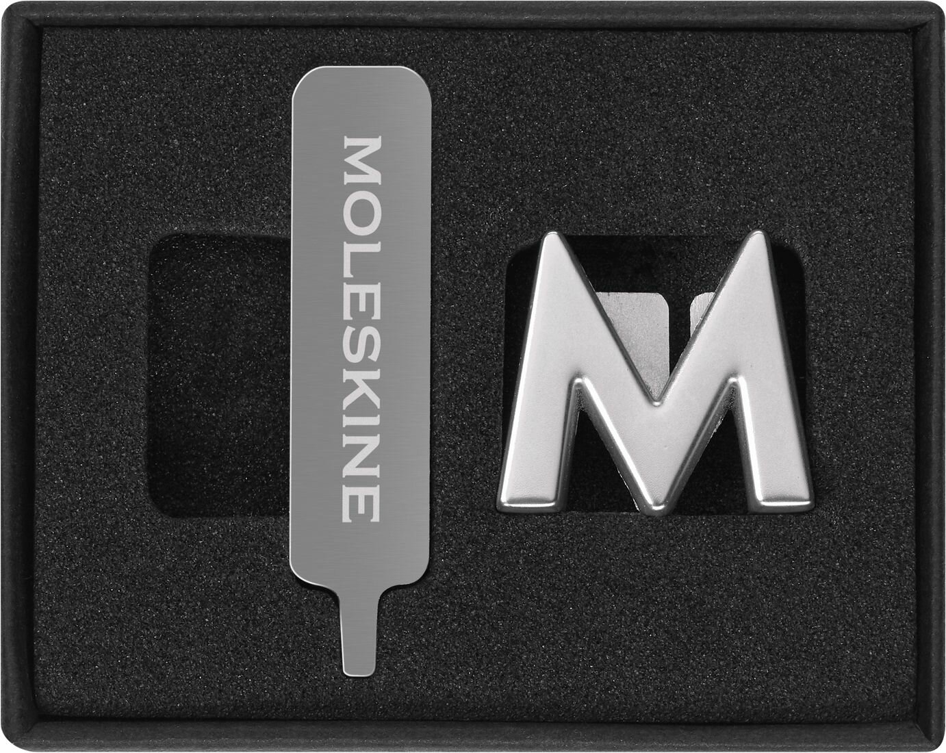 Шильдик-символ Moleskine Symbols PINS SILVER буква M серебристый