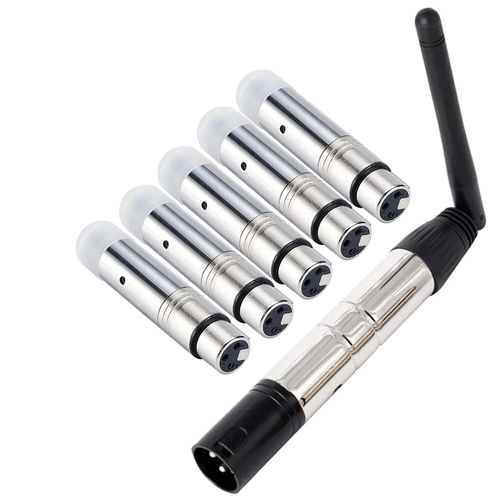 Беспроводной микрофонный передатчик XLR с антенной, EU Plug, 1T and 5R