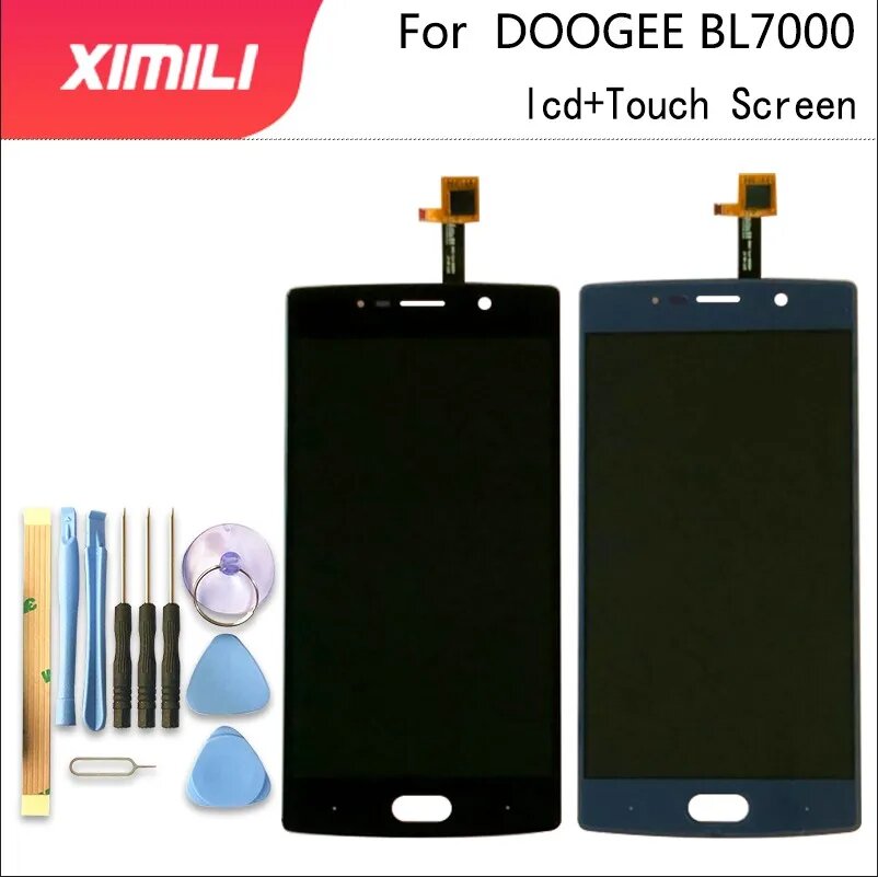 Doogee BL7000 ЖК-дисплей + сенсорный экран 100% Оригинальный ЖК-дигитайзер Black long cable
