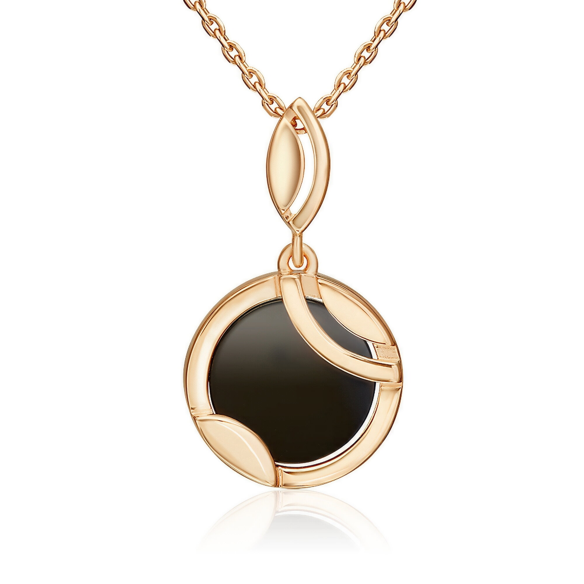 Подвеска, красное золото, 585 проба, оникс