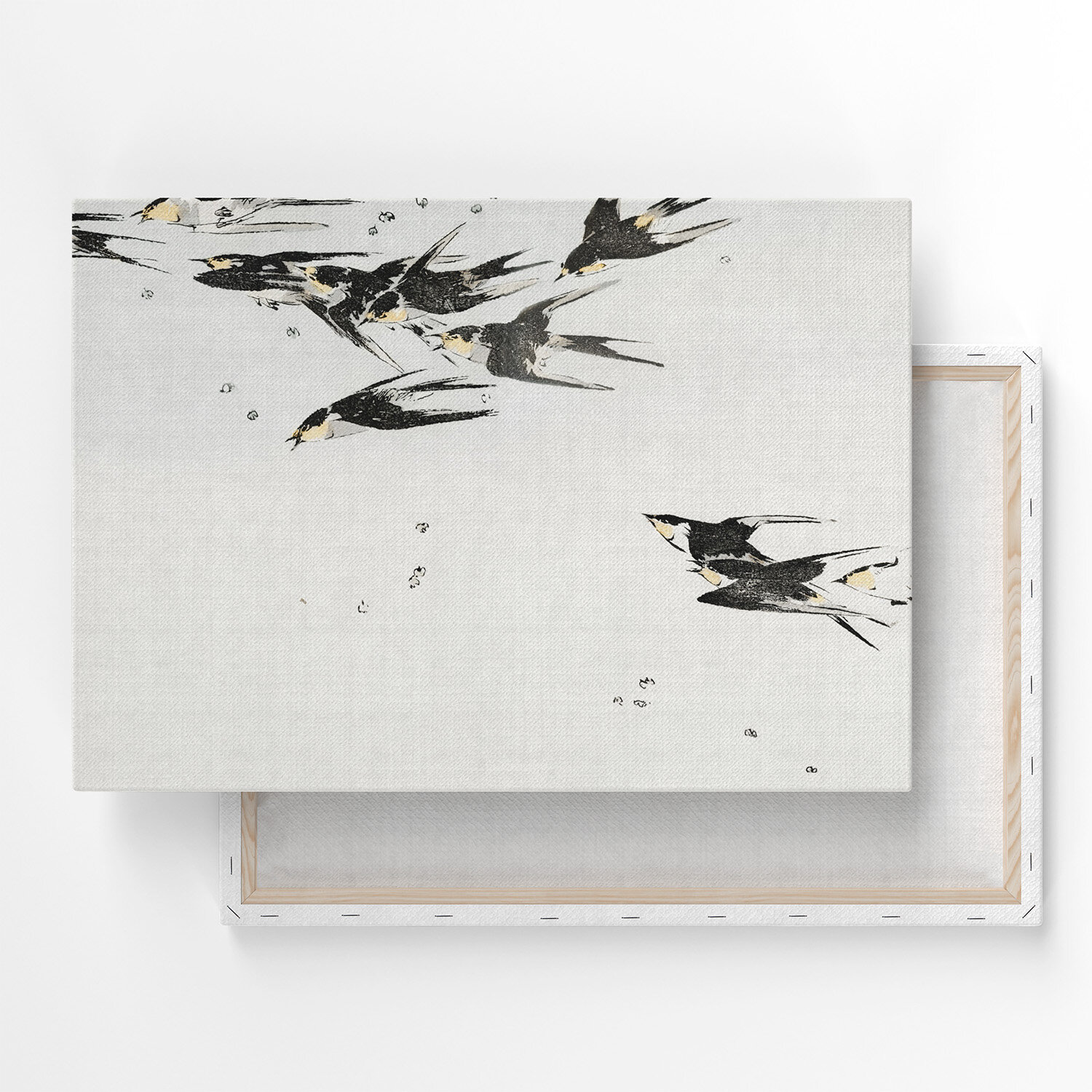 Картина на холсте, репродукция / Ватанабэ Сэйтей - Flying magpies / Размер 40 x 53 см