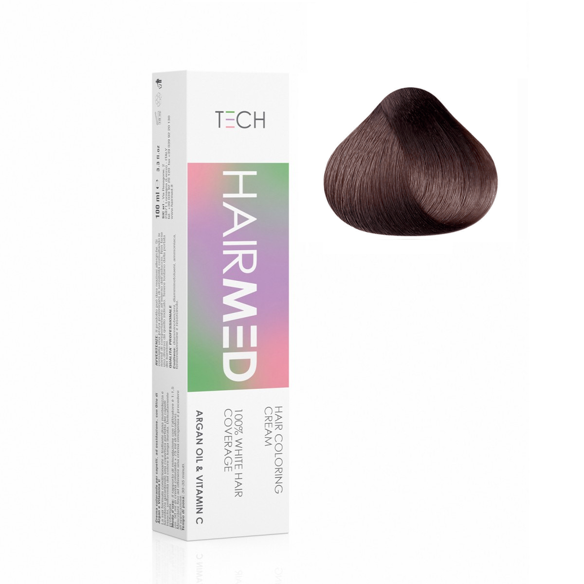 Крем - краска для волос профессиональная Hairmed 6/14 Темный русый Шоколадный, 100 мл