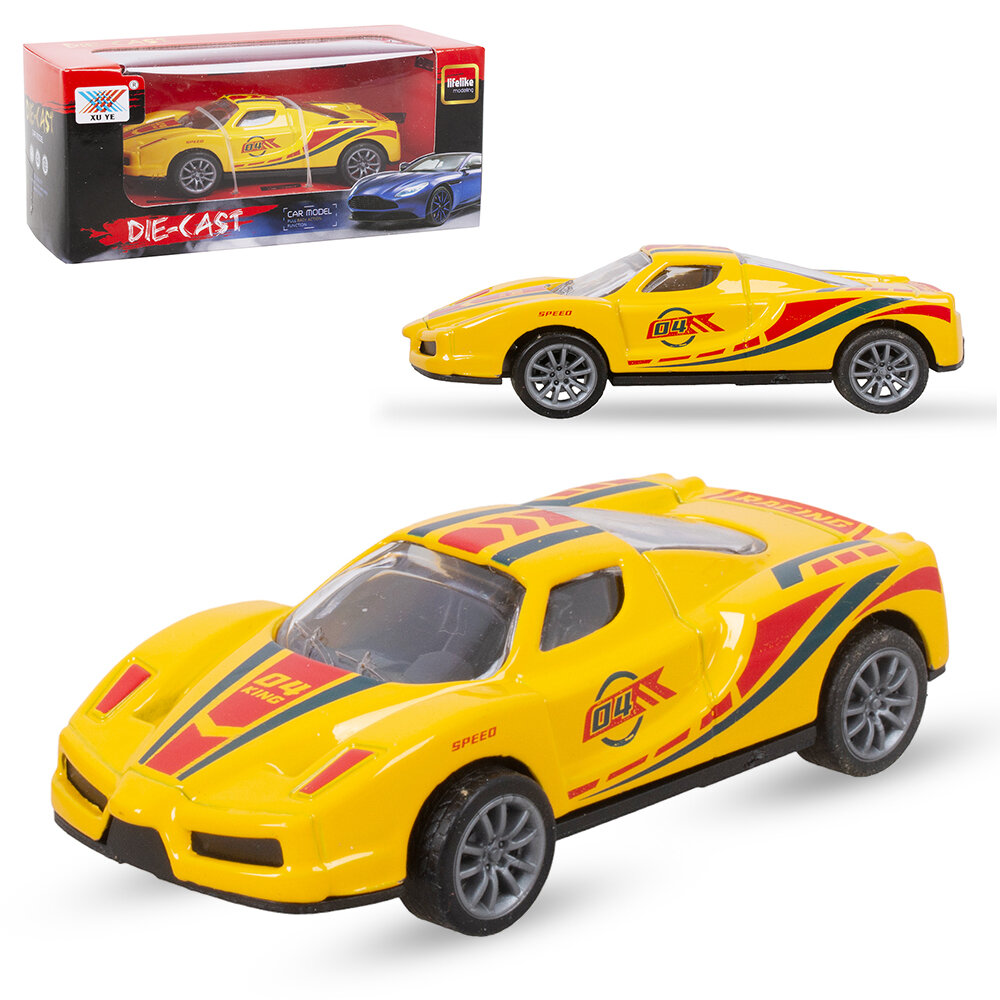 Гоночная машина TONG DE K151B28, металл, инерционная, коллекционная, желтая