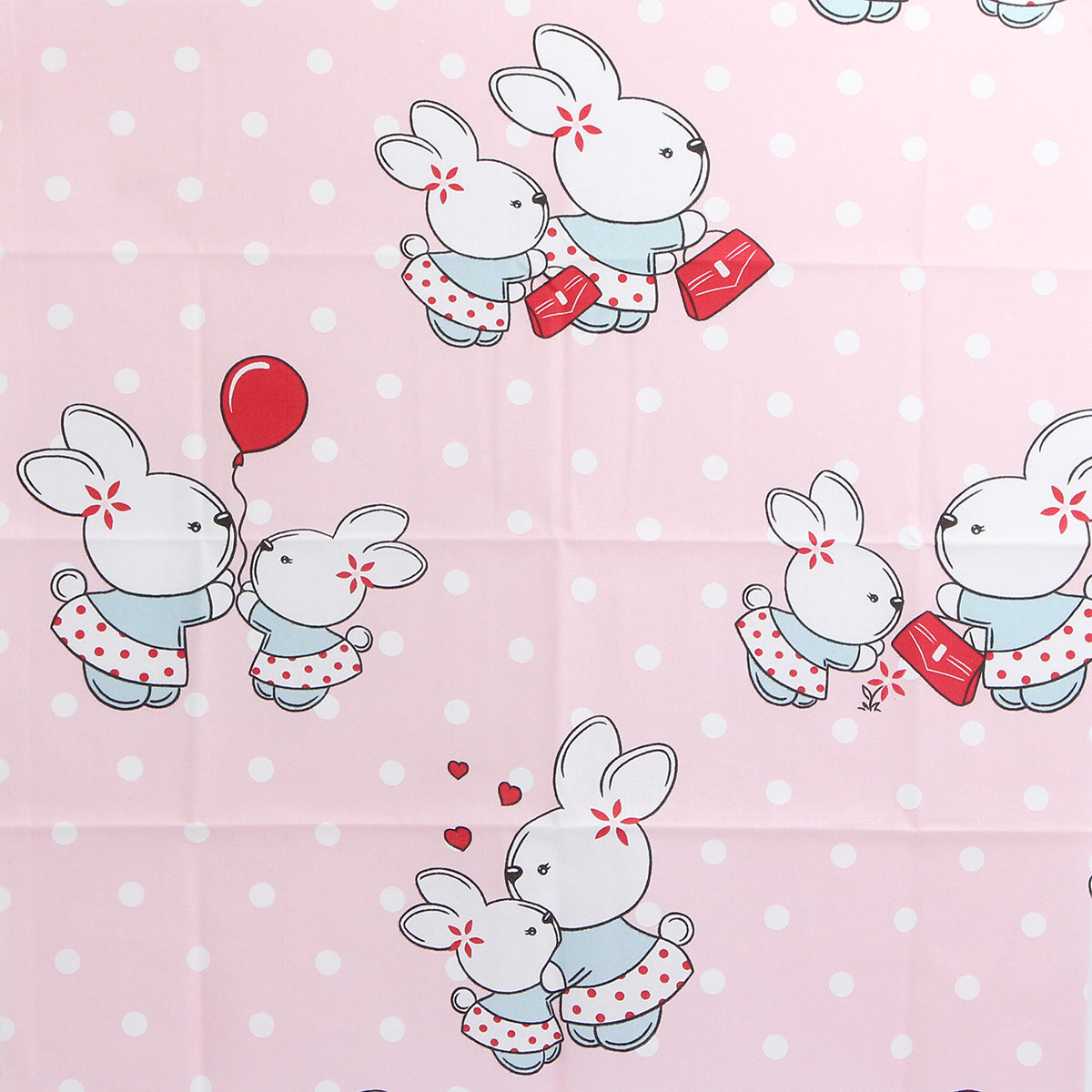 778832 Бязь Премиум 50*50см набивная, арт 262, 'Тейково', рисунок 13401, вид 1, 'Зайчики'