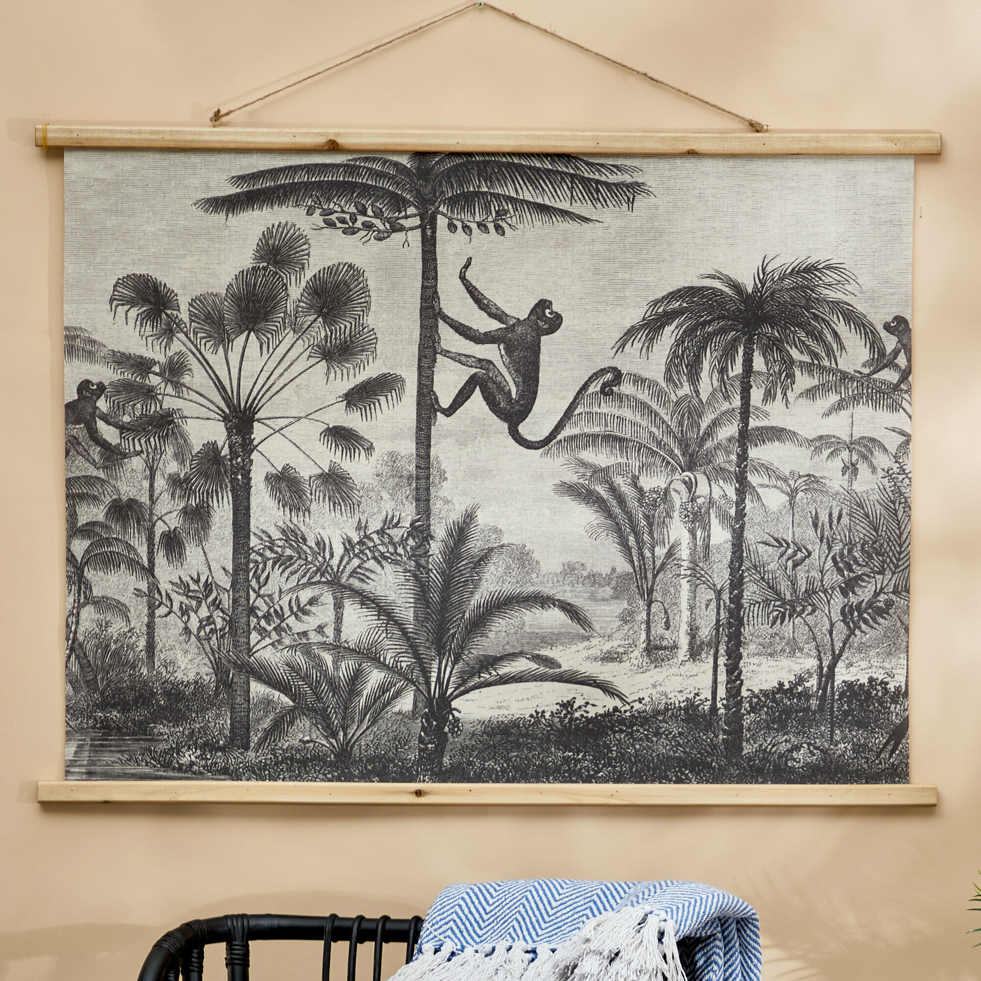 49-276 Картина подвесная "Обезьяна на дереве" 100х2х75см, Glasar