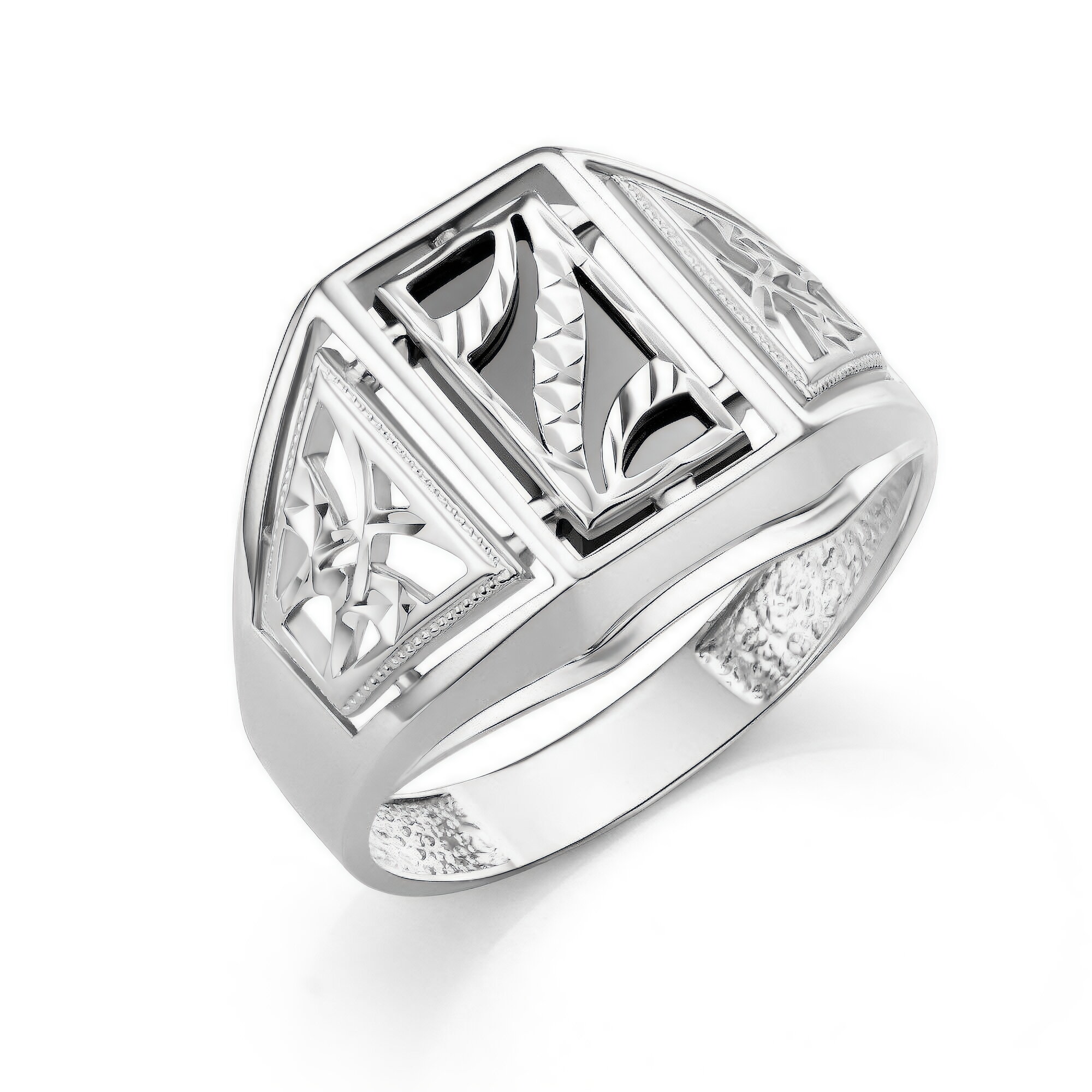 Печатка, серебро, 925 проба, родирование, оникс