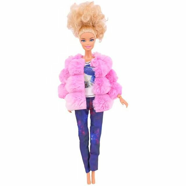 Комплект одежды для кукол 29 см /полушубок, брюки, футболка