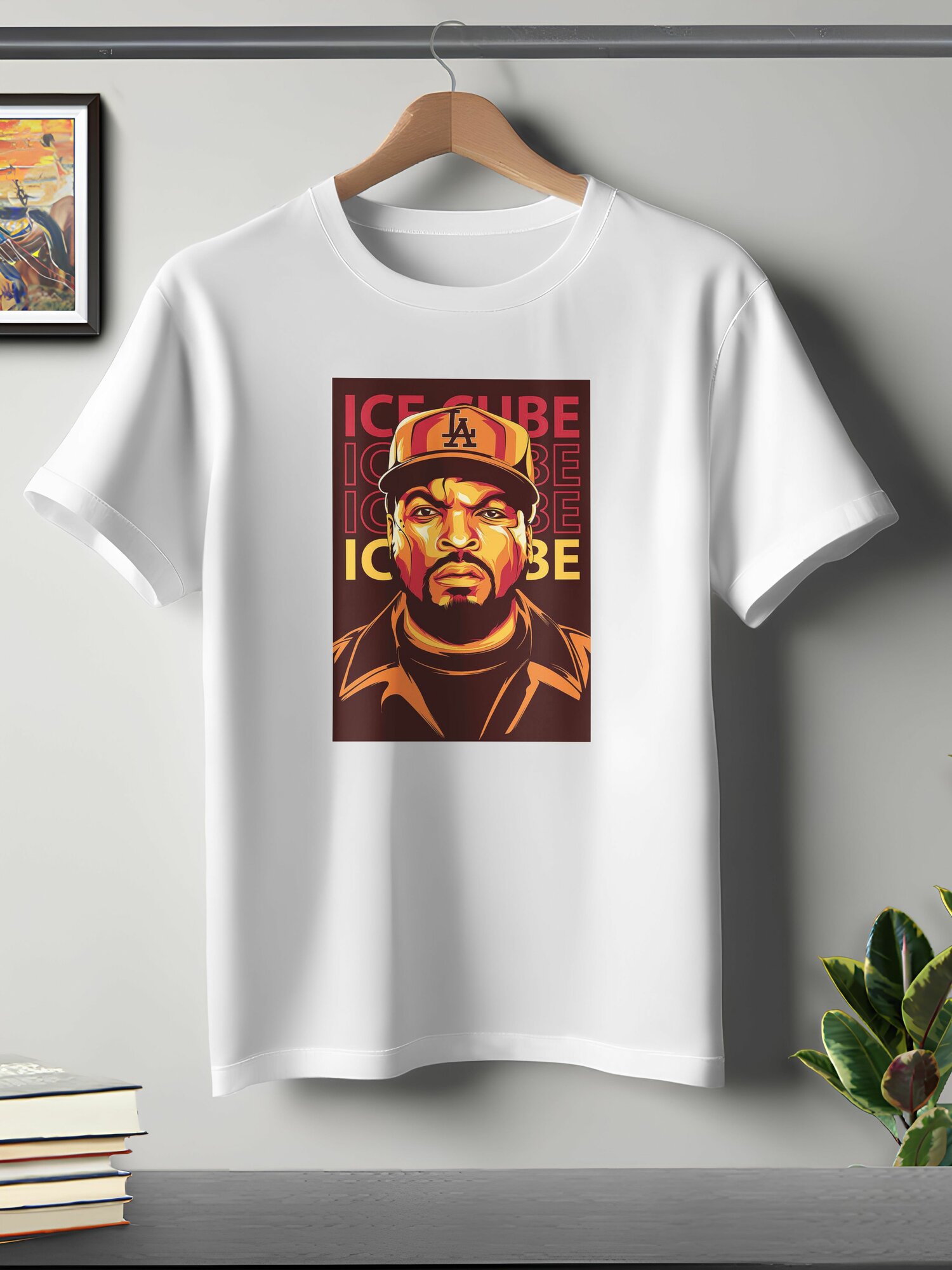 Футболка  Детская ONEQ 164 (14-15) размер с принтом Ice Cube, белая