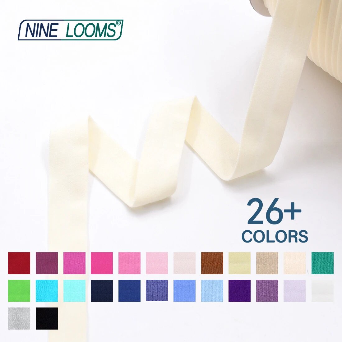 NINE LOOMS Складная резинка 20 мм, Antique White, 5 Yards