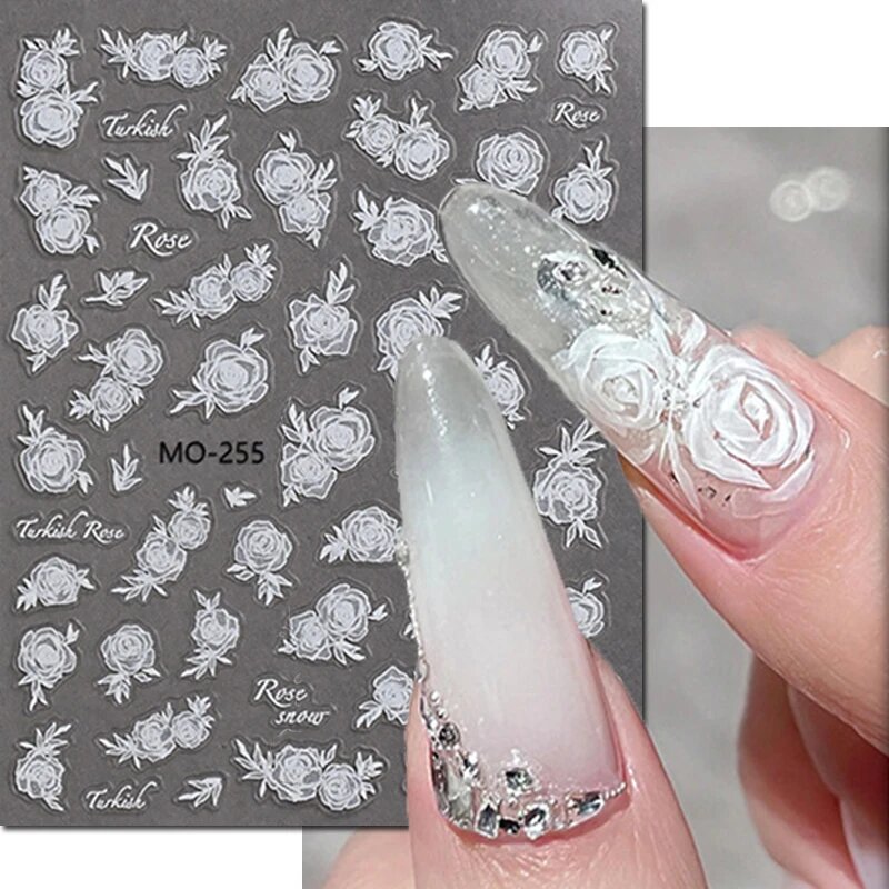 Наклейки на ногти AuuuGBeau, цвет MO255, роза