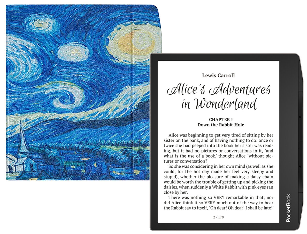 Электронная книга PocketBook 700 Era 16Gb, серый с обложкой R-ON Van Gogh