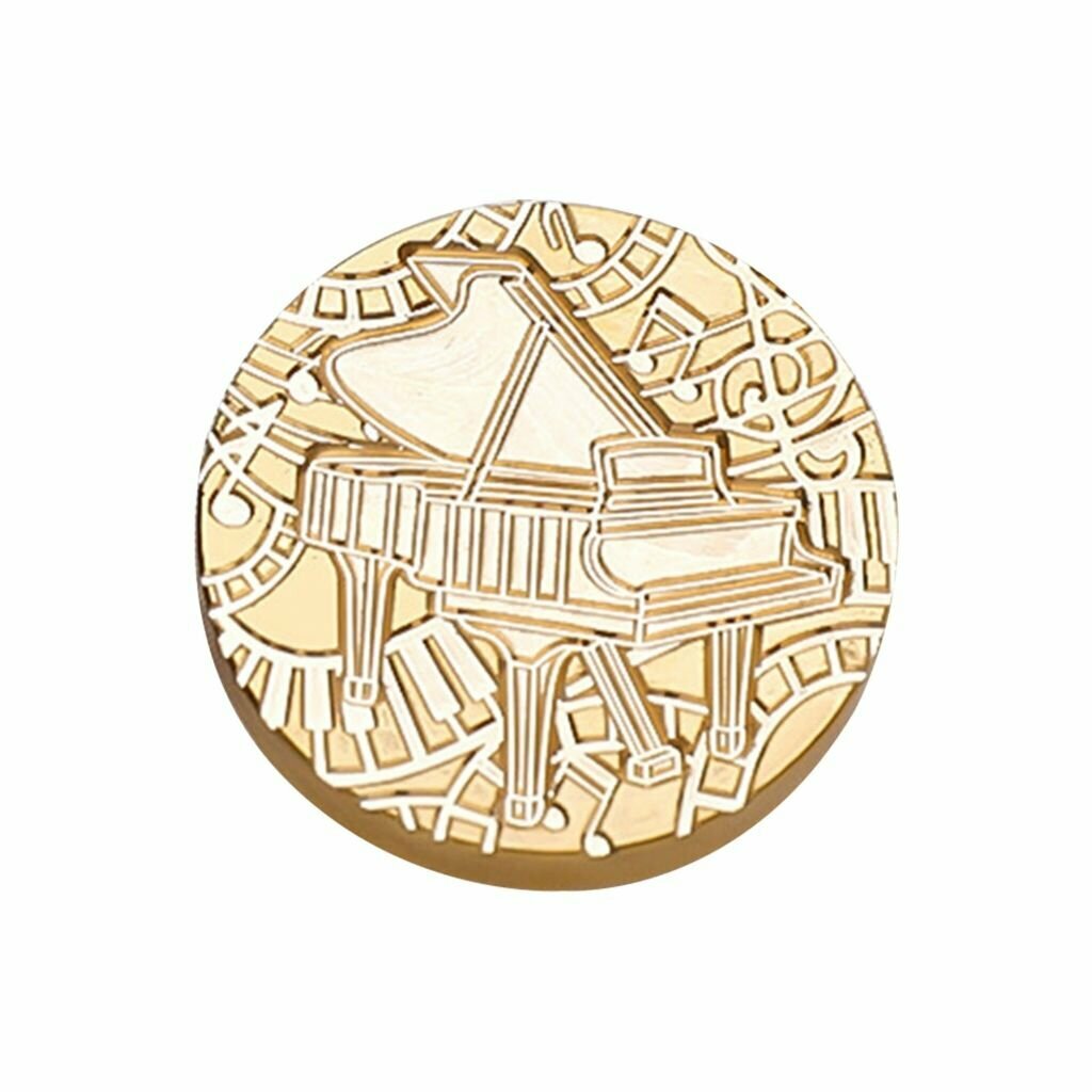 Штамп декоративный, Музыкальные подарки серии Латунный штамп для лаковой печати- Цветущие звуки арфы,1 шт