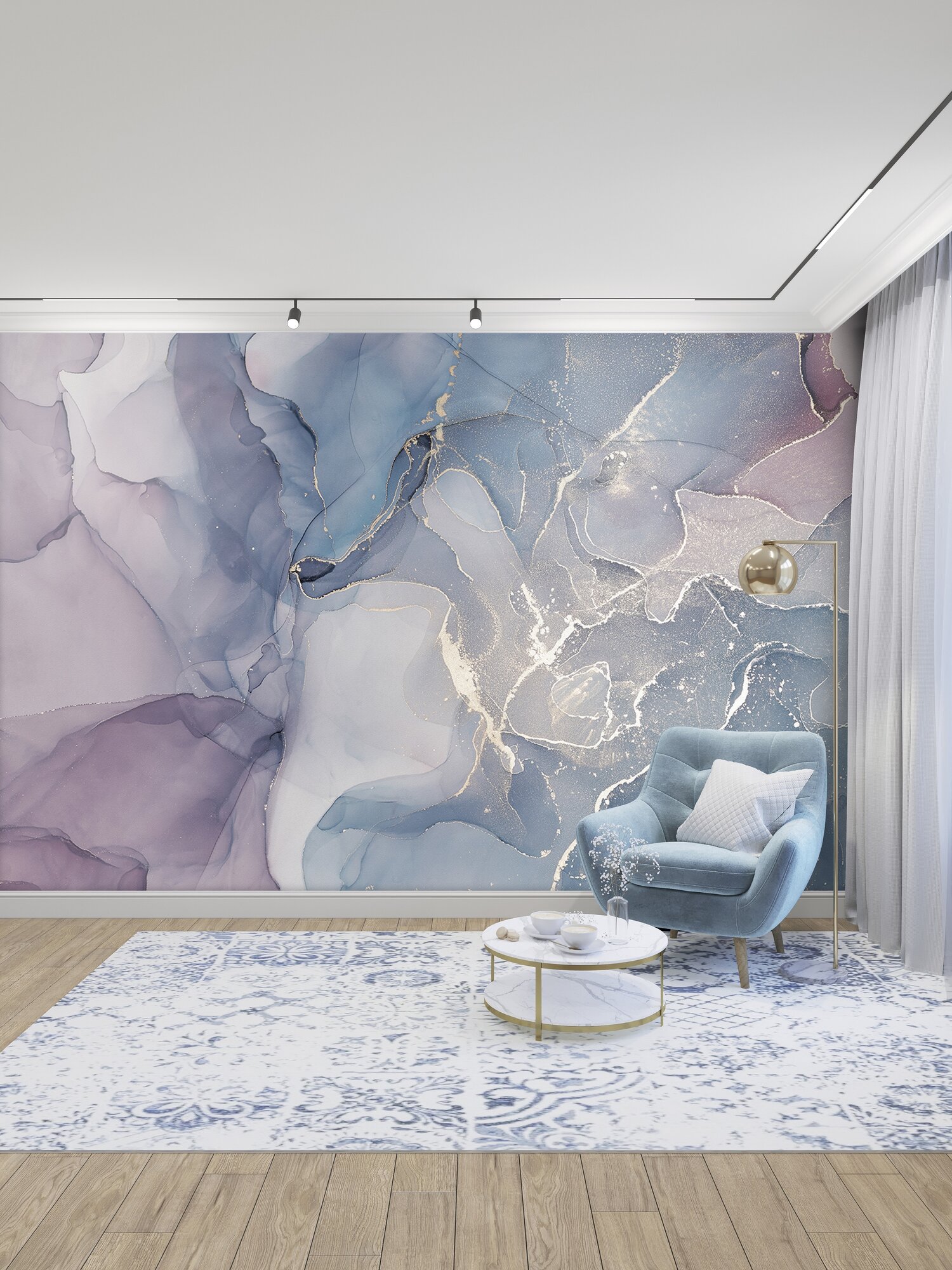 Фотообои 400 х 270 см "Мрамор градиент " / Обои на стену в гостиную, спальню, зал