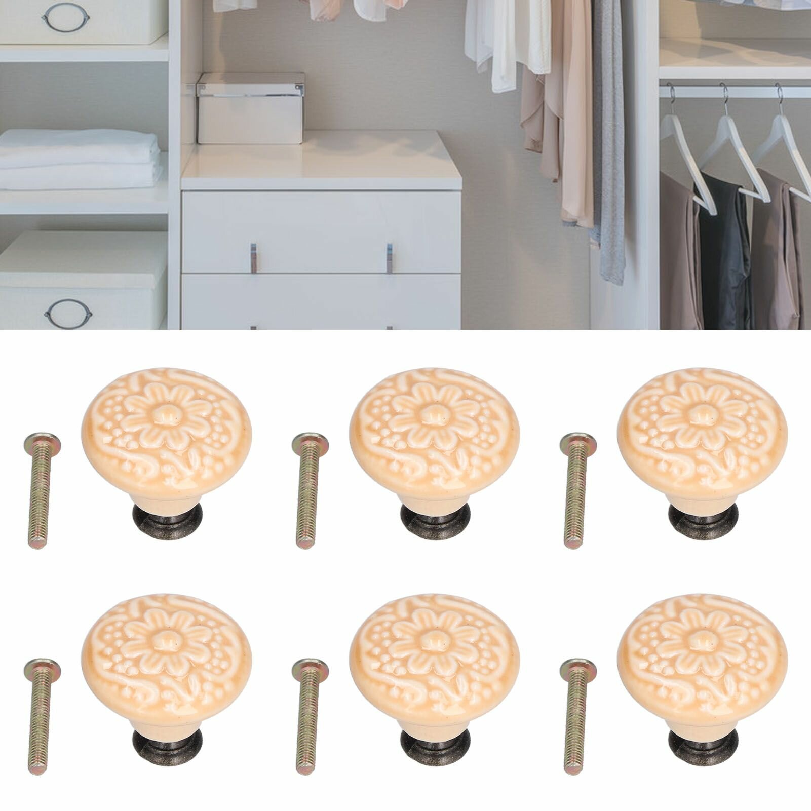 Круглые керамические ручки для шкафов