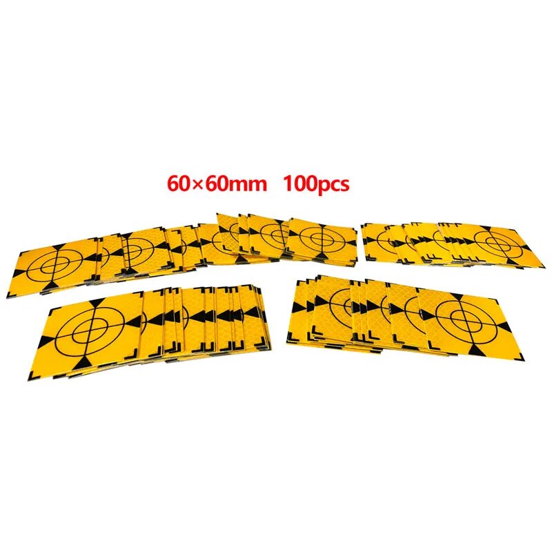 Светоотражающие мишени 60x60mm, 100шт, желтые
