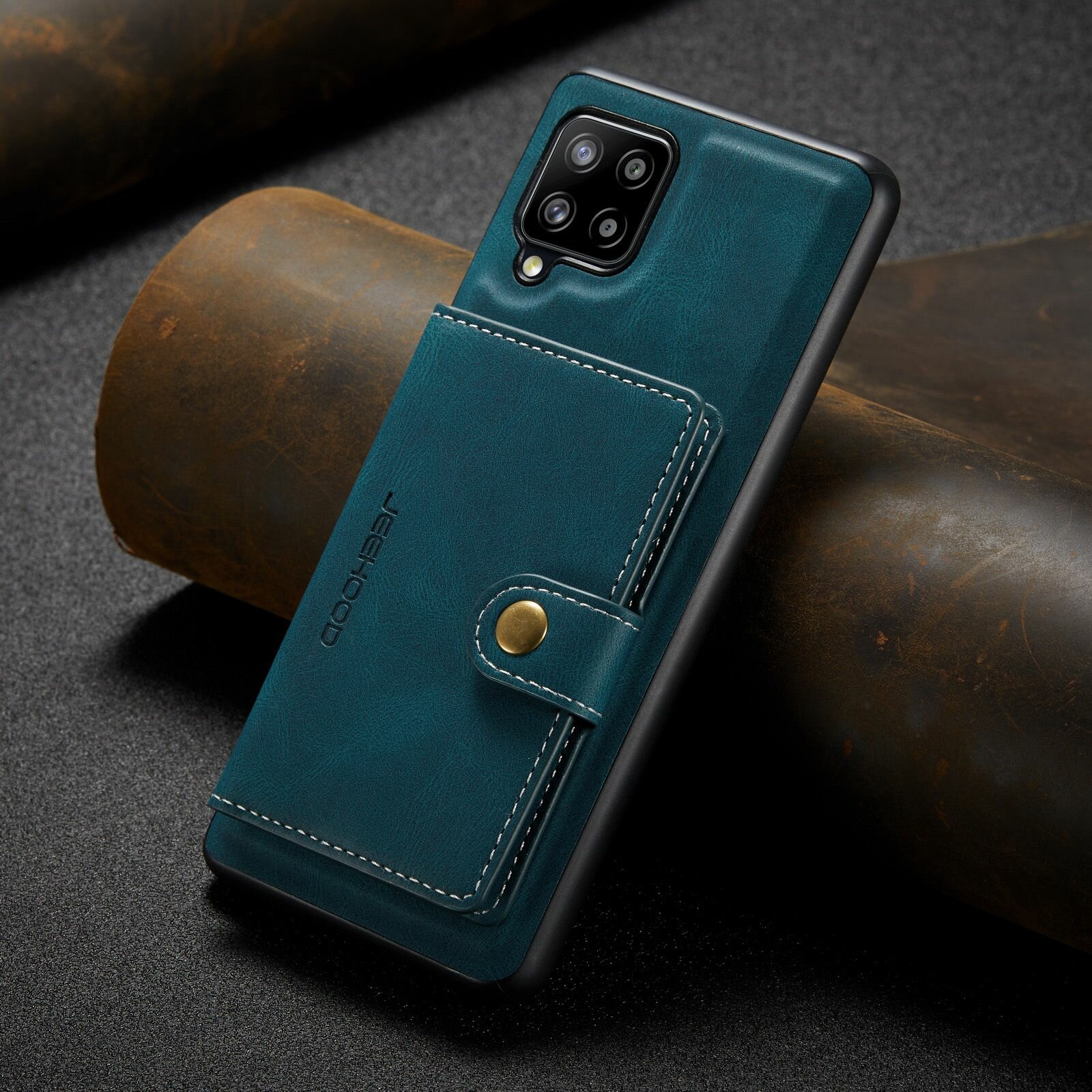 Jeehood Кожаный Чехол На Samsung Galaxy A12 5G / M12 / Самсунг A12 5G / M12 Магнитный, Кошелек Картхолдер, Противоударный