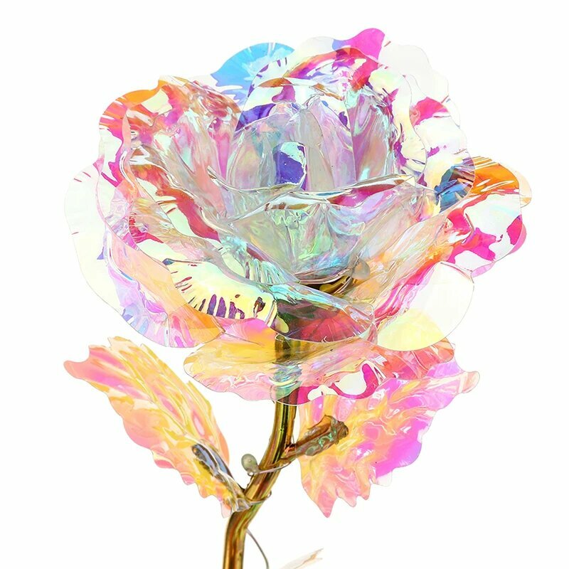 Хрустальная роза с покрытием из 24-каратного золота — подарок из искусственного цветка для праздников и юбилеев