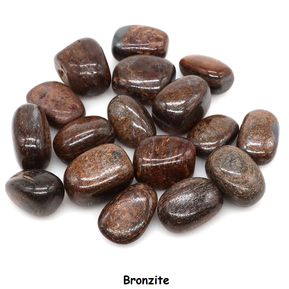 Натуральные хризоколла, tumbled stones Коричневый, 200g, Bronzite