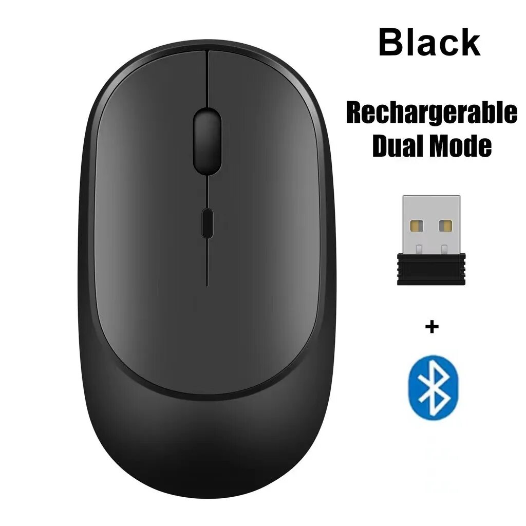 Черная беспроводная мышь Bluetooth 2.4G ConnectFit