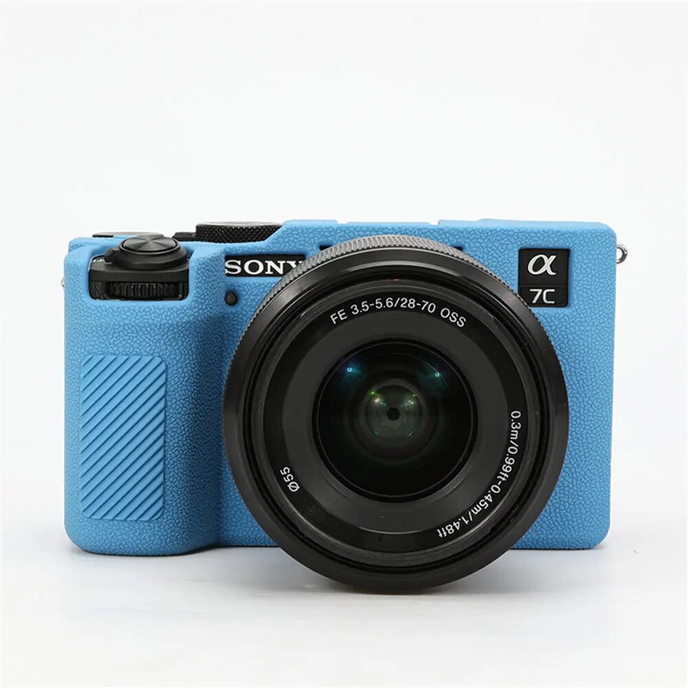 Силиконовый чехол Sony A7C Litchi Blue