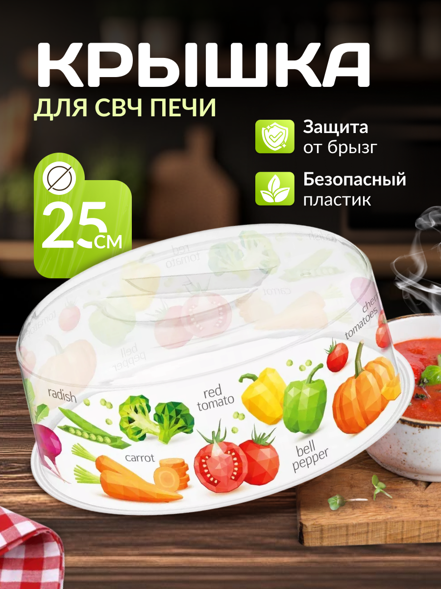 Крышка для СВЧ D250 мм с декором