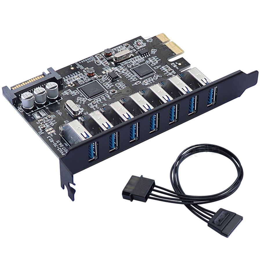 7-портовый Концентратор Карты расширения USB 3.0 PCI-E