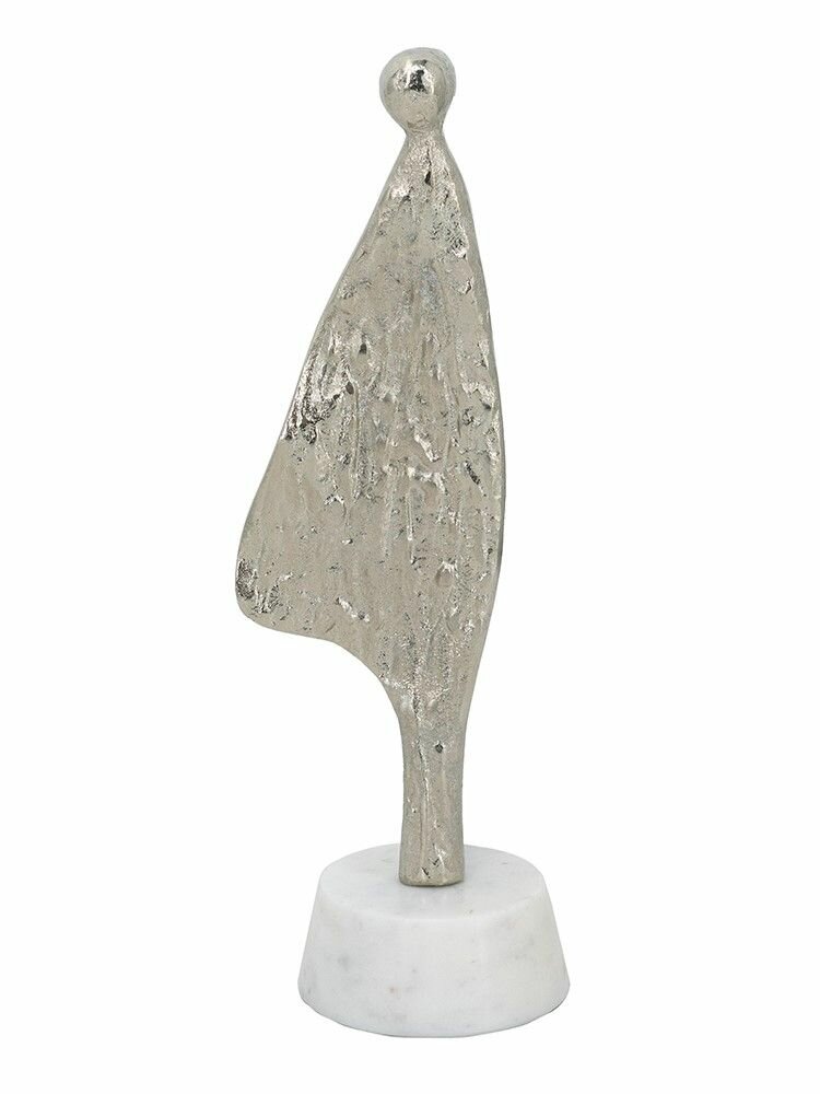 Декор настольный Силуэт 28 см алюминий и мрамор серебристый