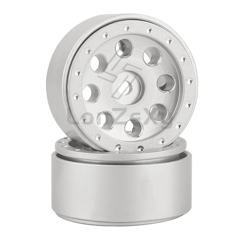 Серебряные диски Beadlock 1.0" Type L 2шт для Axial SCX24