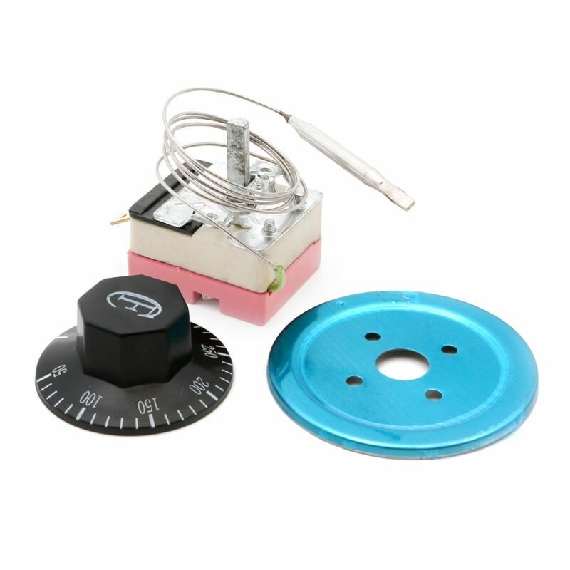 Ручка регулятора температуры красная снизу на 50-300 градусов короткий датчик двух ножках